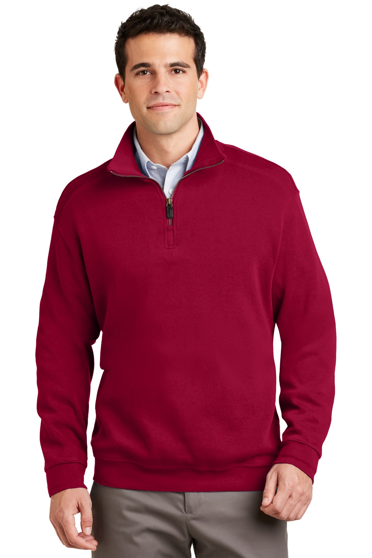 Port Authority F220 Flatback Rib 1/4-Zip Pullover